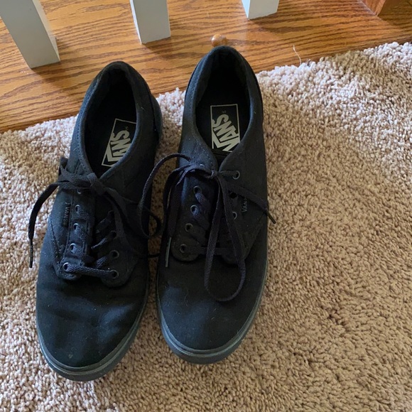 Vans | Shoes | All Black Short Vans | Poshmark